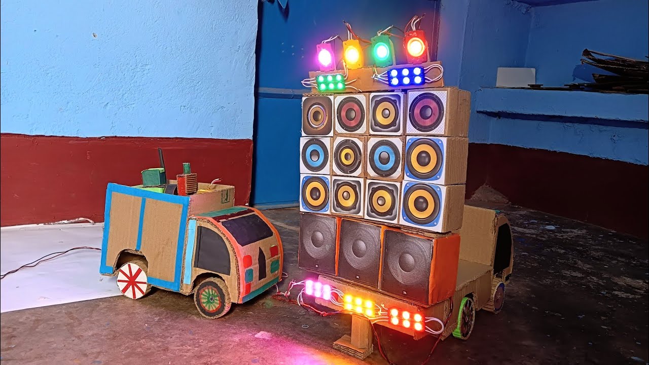 Mini dj set with mini dj BASS 🥴 ||mini dj truck loding with generator ...