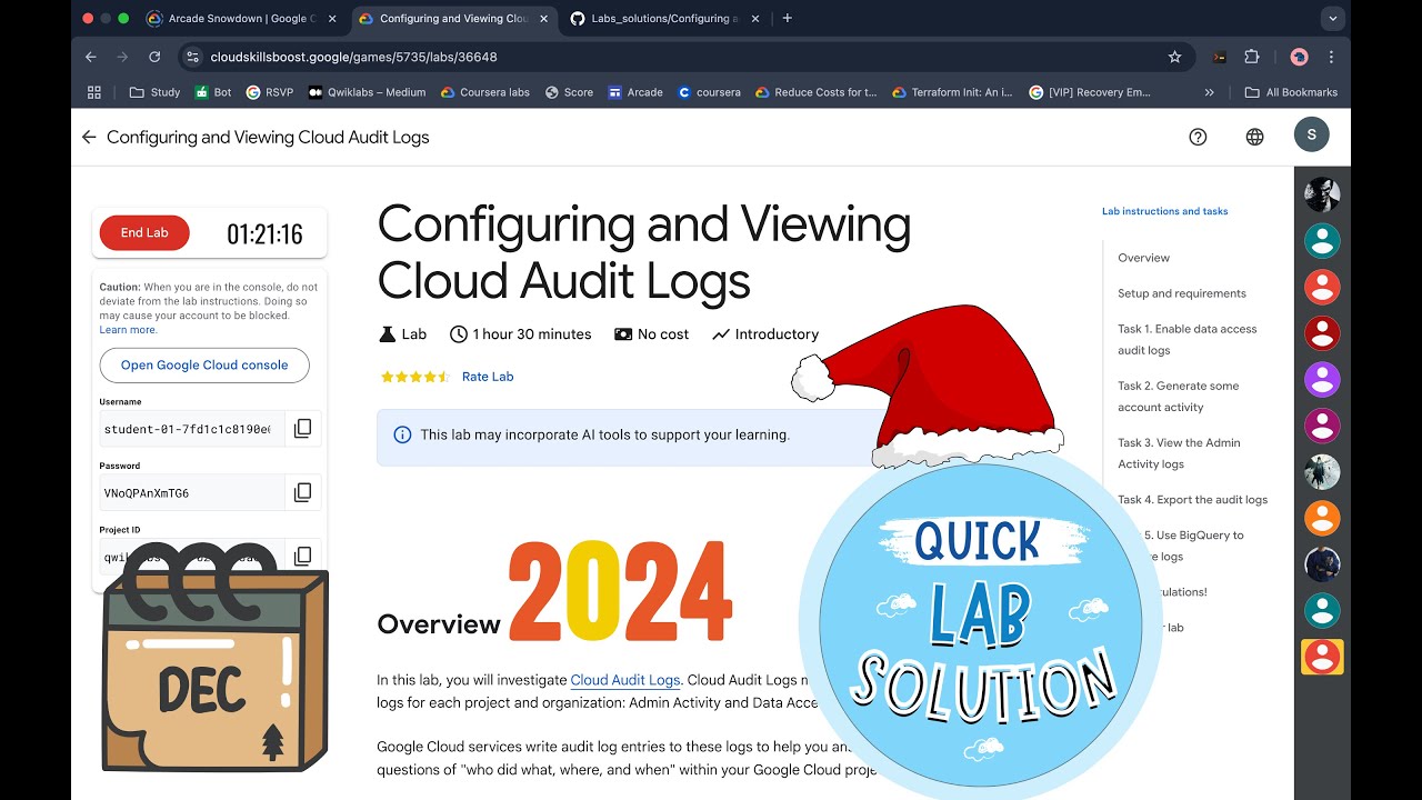 Configuring And Viewing Cloud Audit Logs Qwiklabs Coursera With Explanation🗣️ Youtube