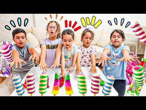 BAHAR BANU ALYA VE KUZENLERİ GÖZLERİ KAPALI DONDURMA SEÇTİ !! ZEHRAYA KALMADI AĞLADI !