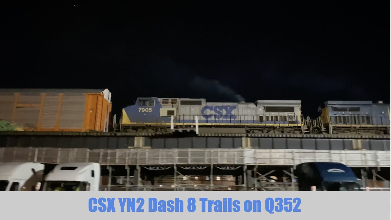 CSX YN2 Dash 8 7905 Trails on CSX Q352 - YouTube