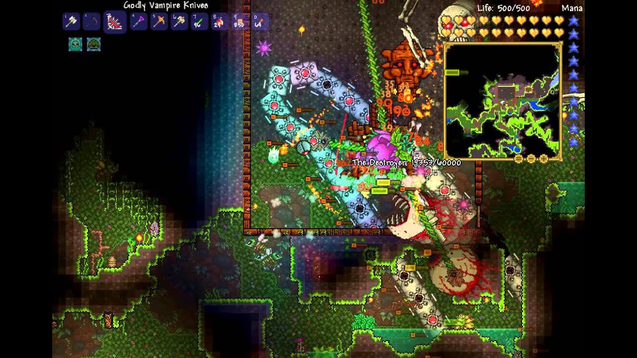 Terraria 1.2: All Hardmode Bosses vs. Vampire Knives - YouTube