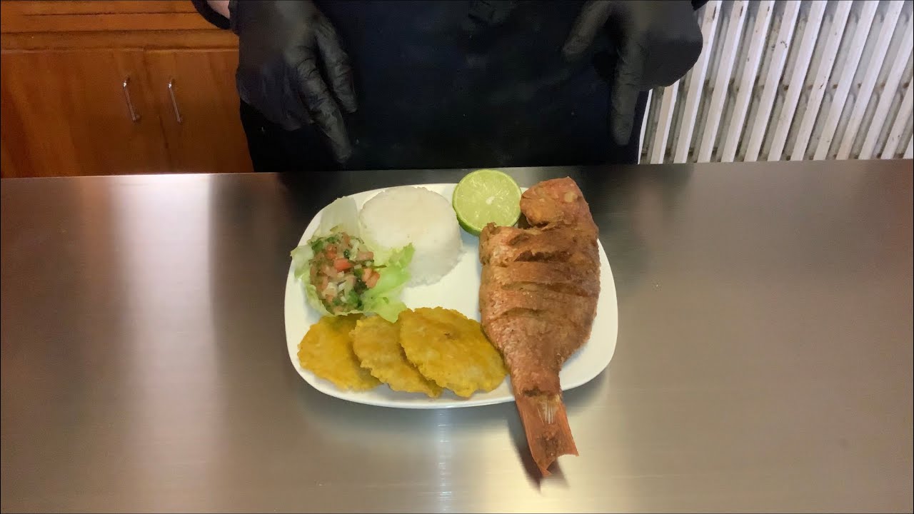 COMO HACER PESCADO FRITO CRUJIENTE, CON TOSTONES, ARROZ BLANCO, CHIMOL ...