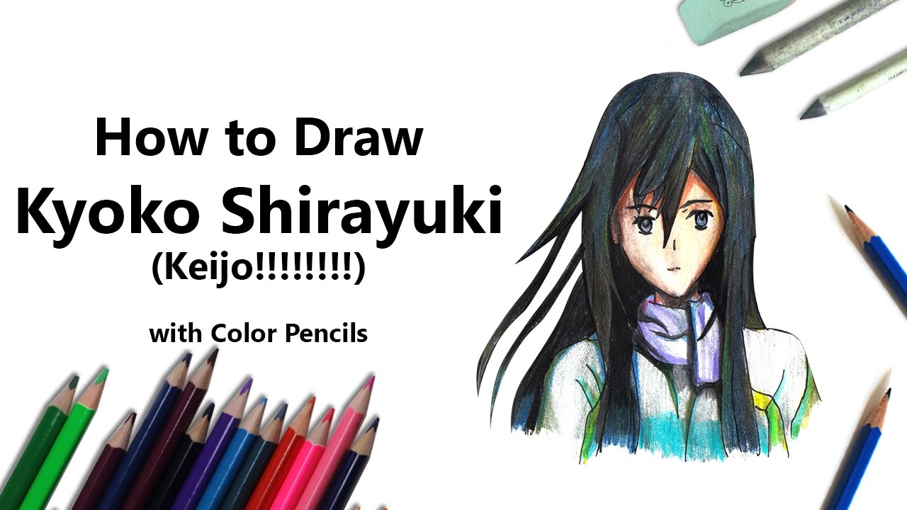 How to Draw Kyoko Shirayuki from Keijo!!!!!!!! with Color Pencils [Time ...