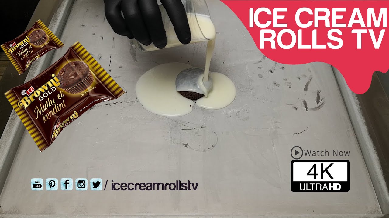 Asmr Browni Ice Cream Rolls How To Make Oddly Satisfying Fried Ice