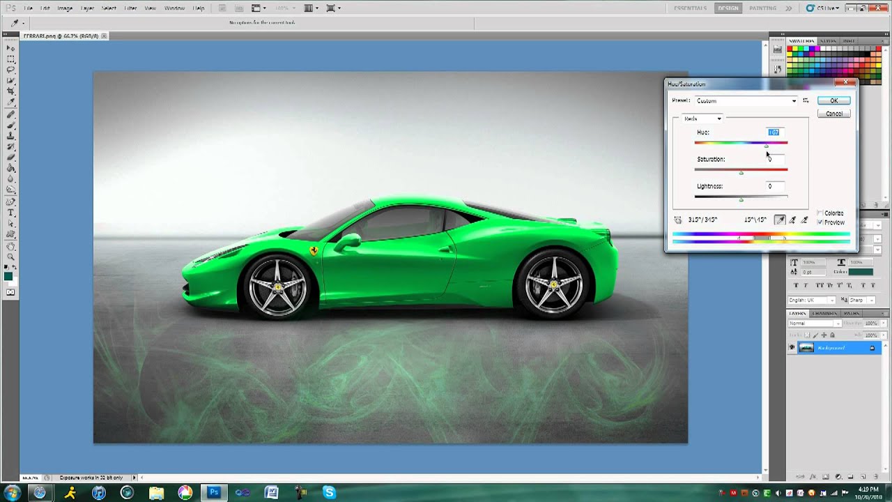 How to change the color of any car with photoshop - YouTube