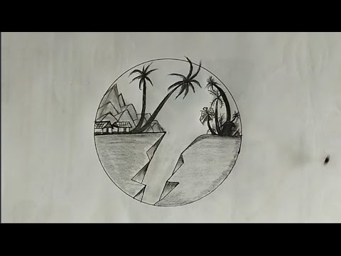 Hard scenery drawing with pencil colour || nature drawing pencil ...