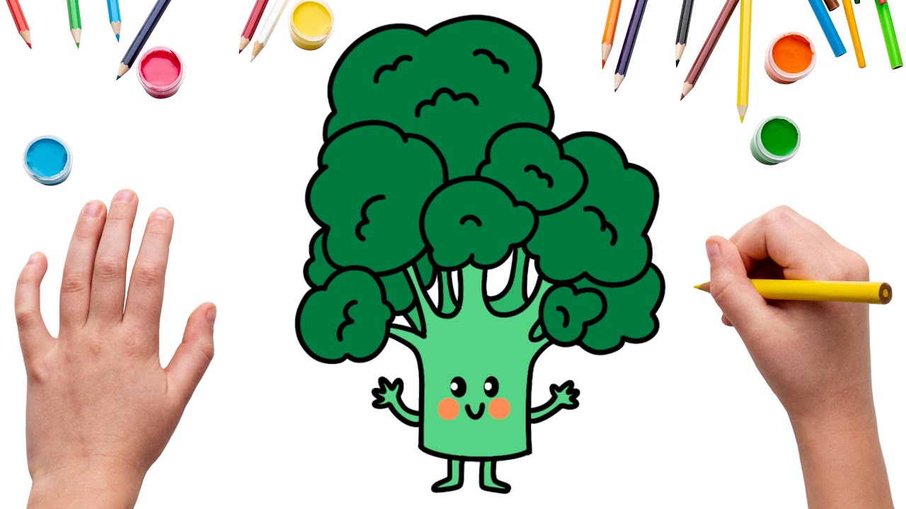 How to Draw a Cute Broccoli! 🥦 Fun & Easy Drawing Tutorial for Kids ...