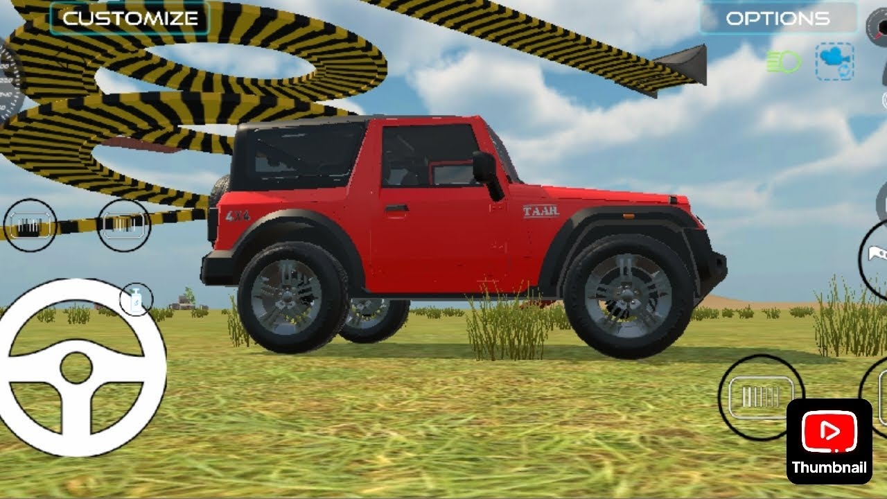 Red thar driving on circular road ###best driving car games#/Modified ...