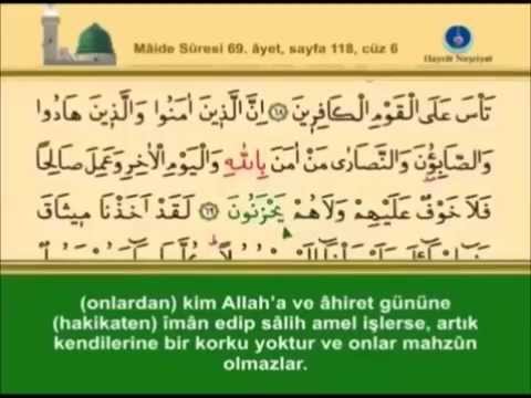 5- Maide Sûresi - Takipli ve Mealli - İshak Danış