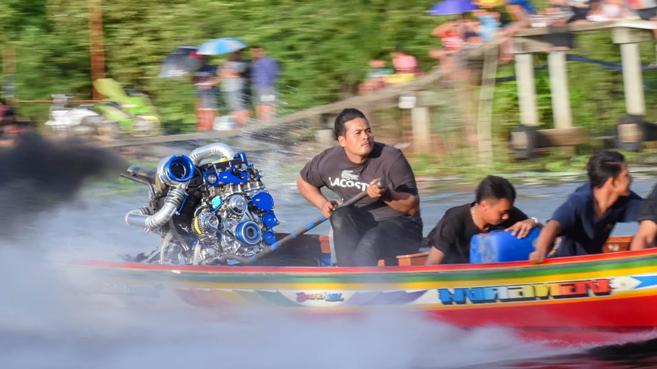 เรือซิ่งดีไทยดังไกลระดับโลก Modified Diesel Turbo Engine Longtail boat ...