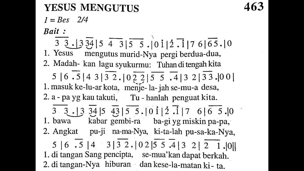 YESUS MENGUTUS - Madah Bakti No. 463 Chords - Chordify