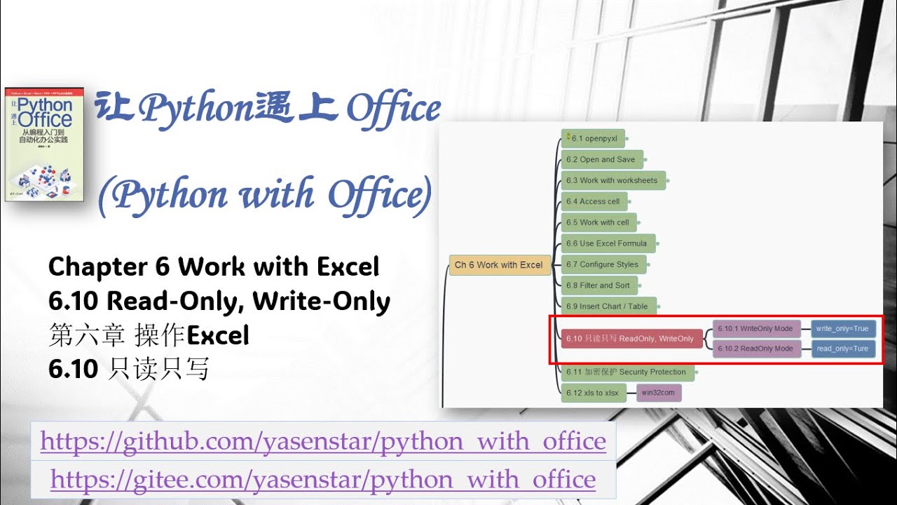 Python with Office 039 - Work with Excel - 6-10 writeonly readonly 只写模式 ...