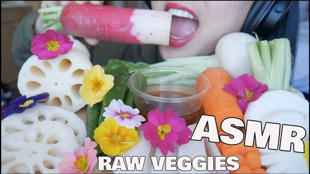 ASMR Giant VEGGIES (CRUNCHY EATING SOUNDS) NO TALKING | SAS-ASMR - YouTube