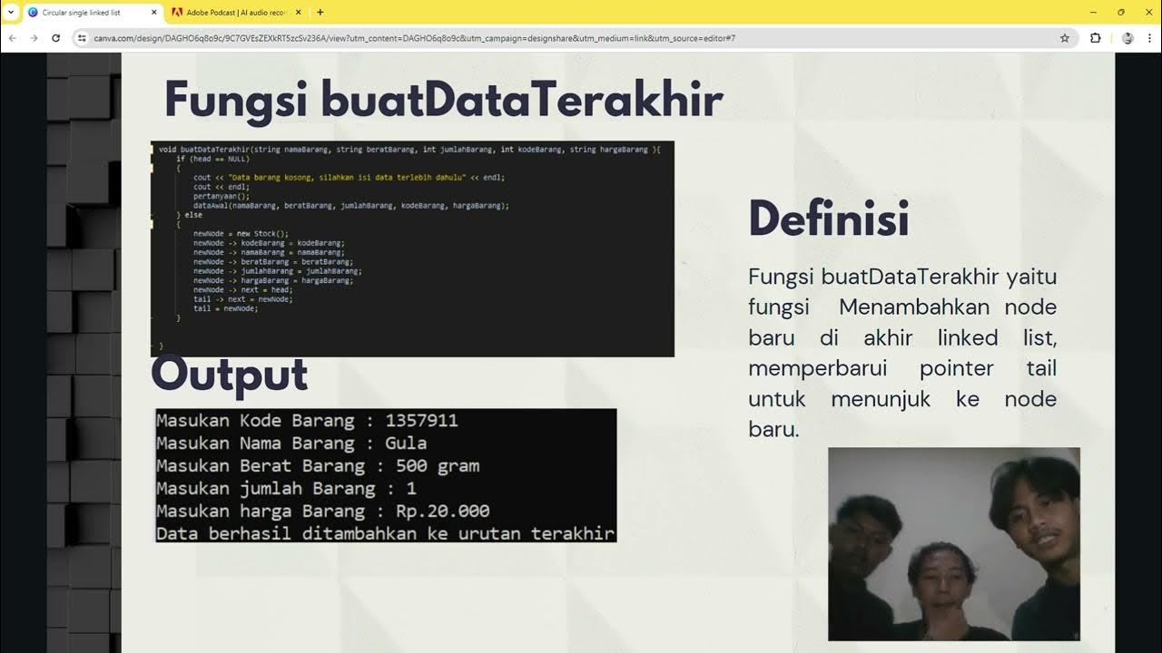 Tugas Strukur Data : Circular Single Linked List - YouTube