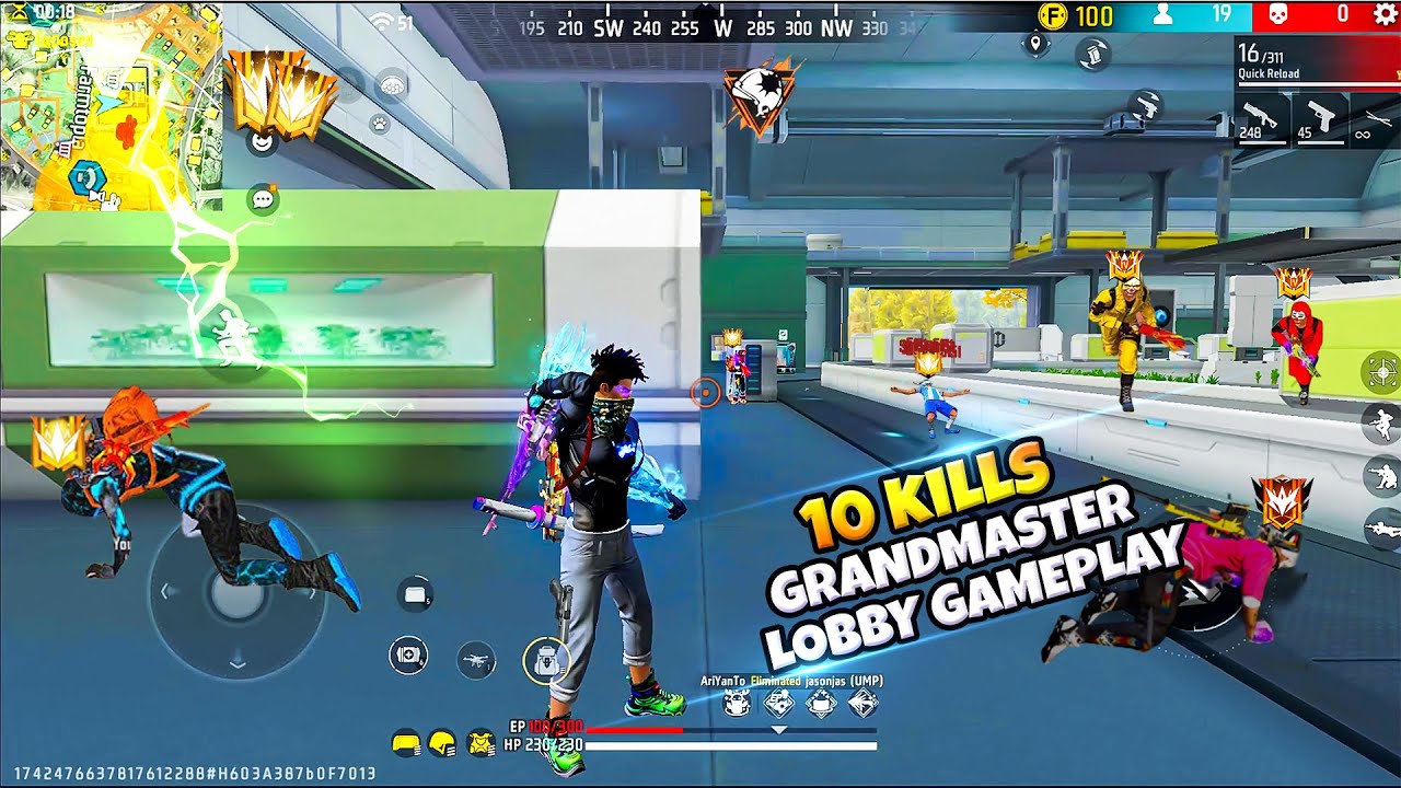 10Kills Hard Grandmaster lobby gameplay |op solo vs squad gameplay| 90% ...