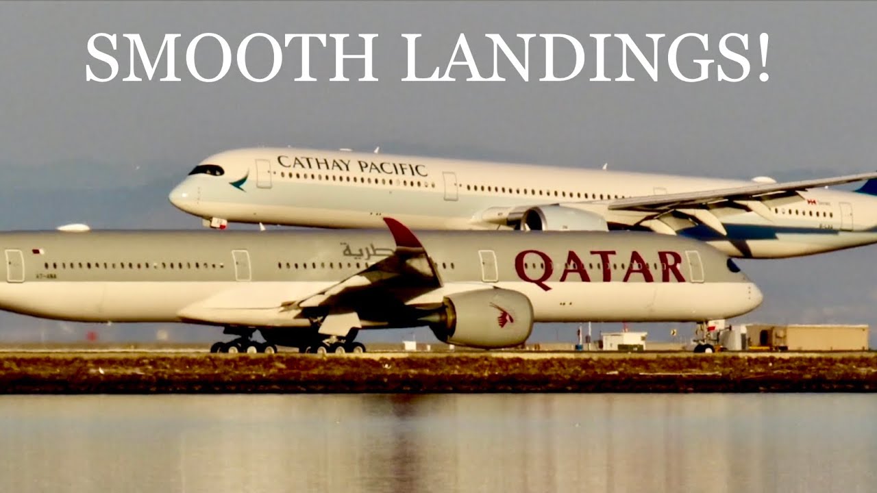 (4K) SMOOTH LANDINGS at SFO - YouTube