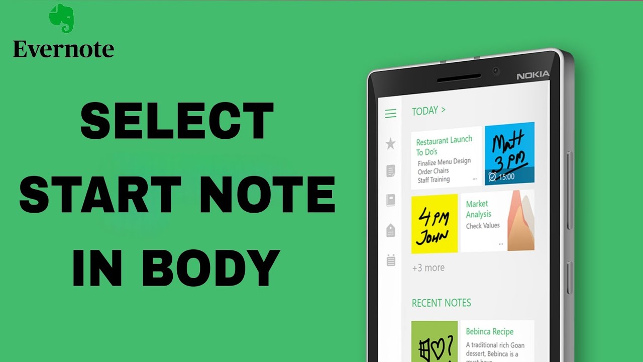How To Select Start Note In Body On Evernote App - YouTube