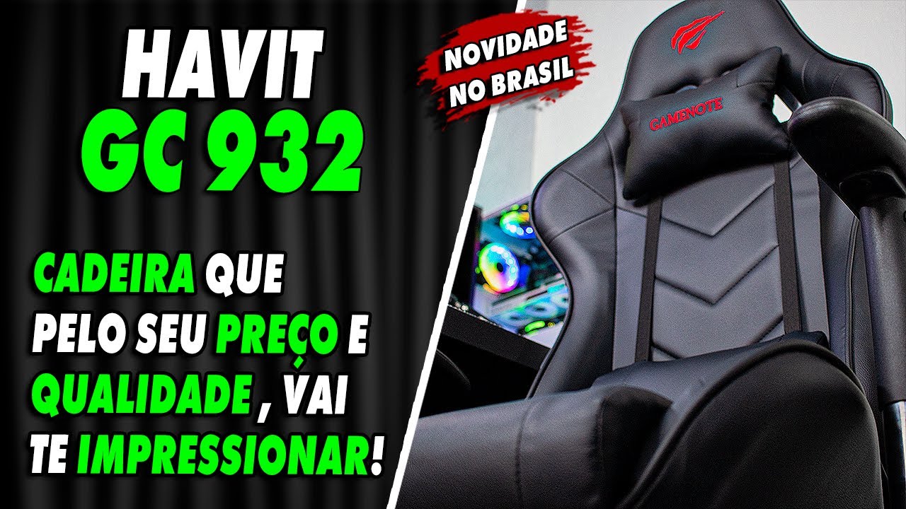 CONHEÇA A NOVA CADEIRA DA HAVIT GC932 ALL BLACK - YouTube