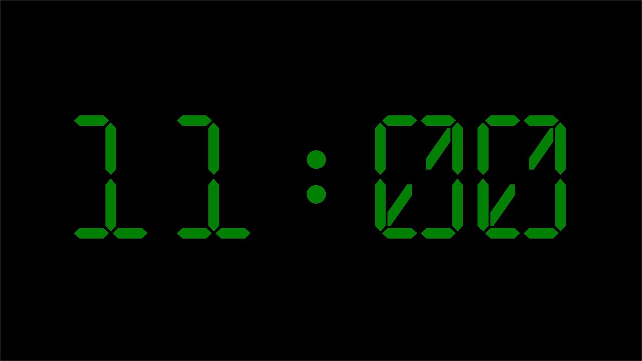 11 minute digital timer green and black with an alarm - YouTube