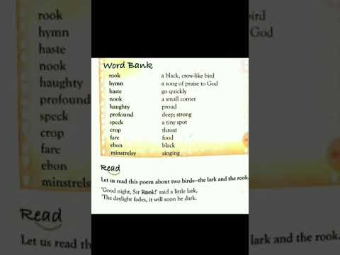 Class-6th, English Poem, The Lark and the Rook(explanation) - YouTube