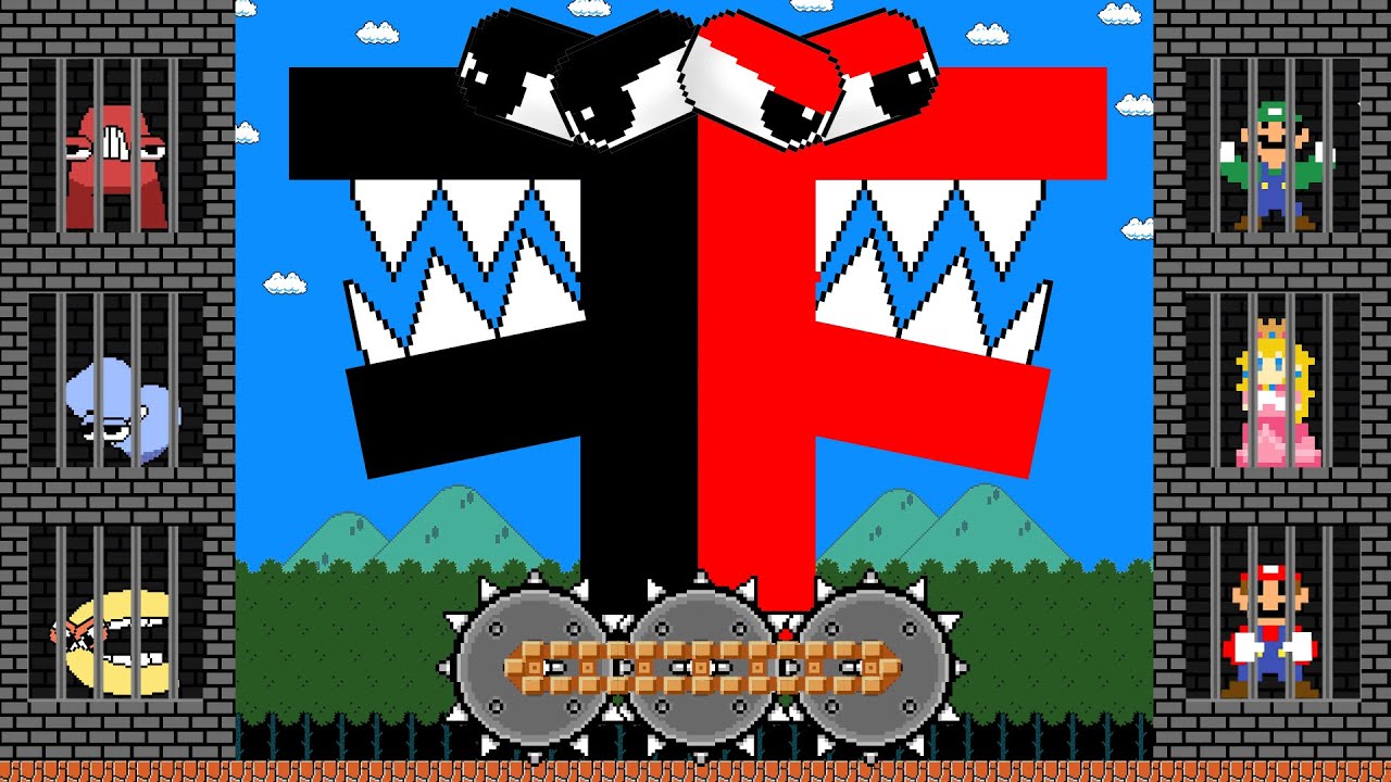 Mario vs Mega Alphabet Lore F, Rescue Peach, Luigi and Alphabet lore (A ...