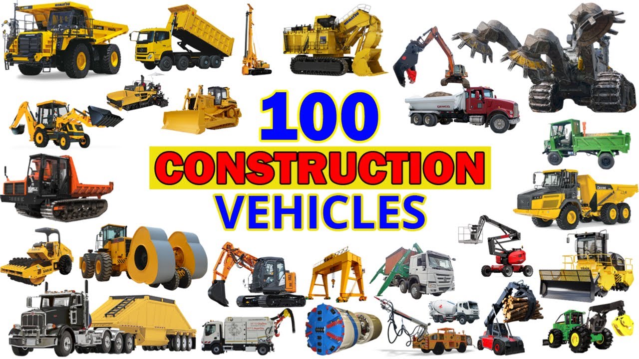 The BEST 100 Construction Vehicle Names in English - YouTube