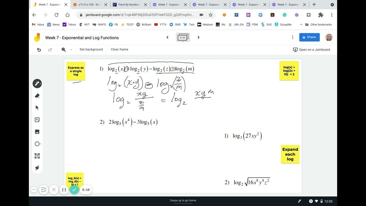 Week 7 Evaluating Log Functions 1 - YouTube