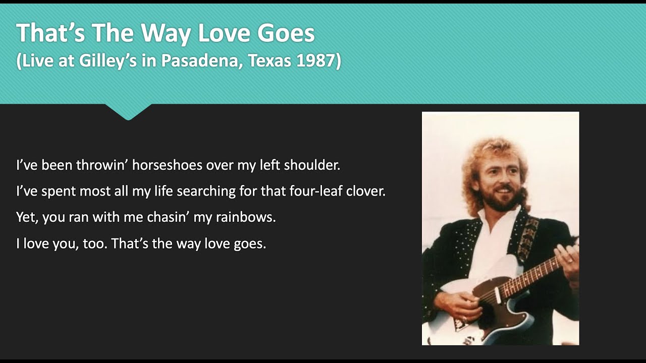 Keith Whitley - That's The Way Love Goes (Live at Gilley's 1987) - YouTube