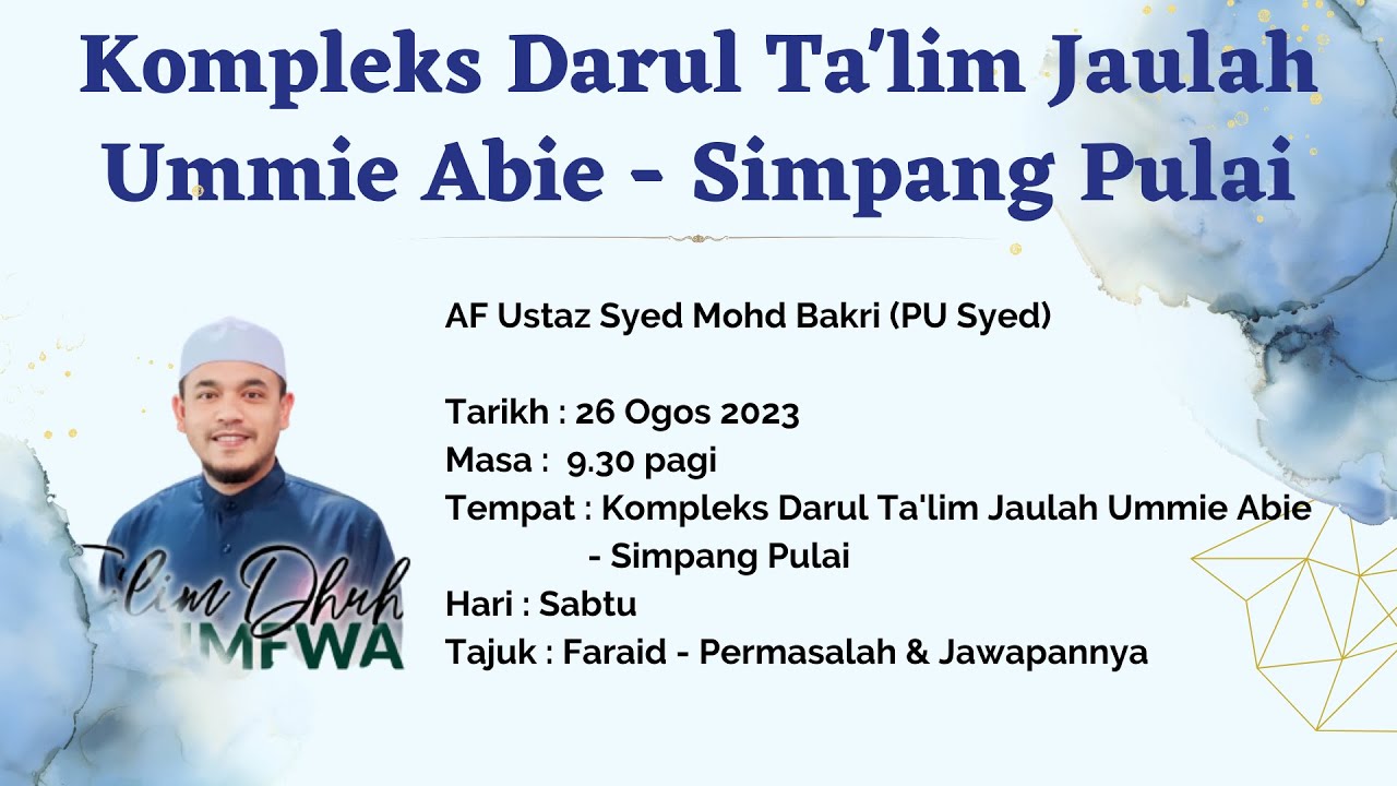 AF Ustaz Syed Mohd Bakri (PU Syed) - YouTube