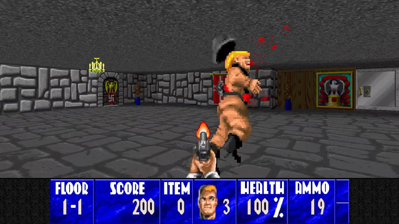 Wolfenstein 3D HD remastered - LZWolf source port + HD mod + música mejorada - YouTube
