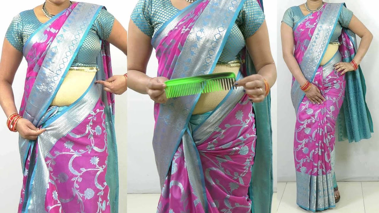 Perfect pleats saree draping tutorial for beginners | new saree draping ...