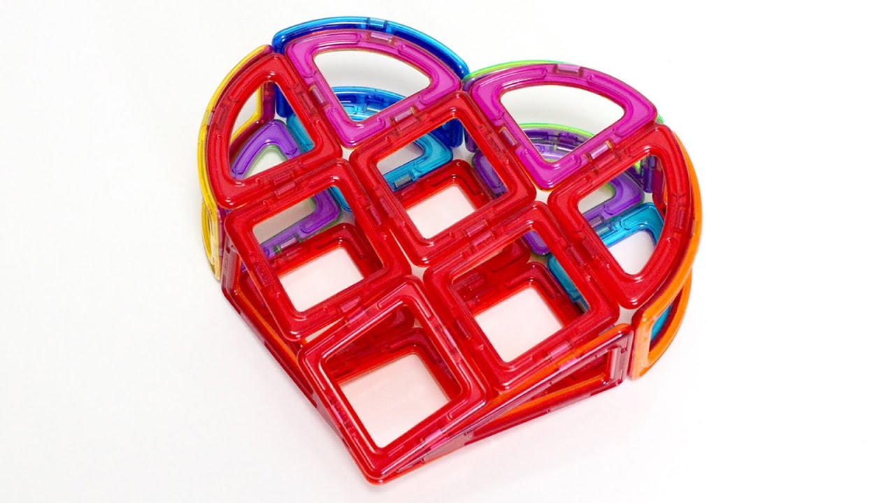 Magformers magnet blocks making: how to make Heart - YouTube