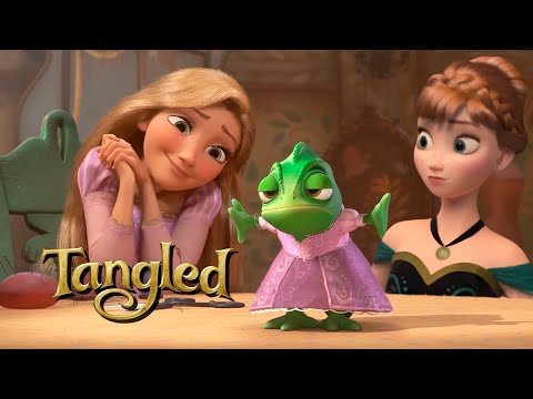 Queen Rapunzel, Anna and Elsa playing in the tower | Frozen 3 [ Tangled Fanmade Scene]