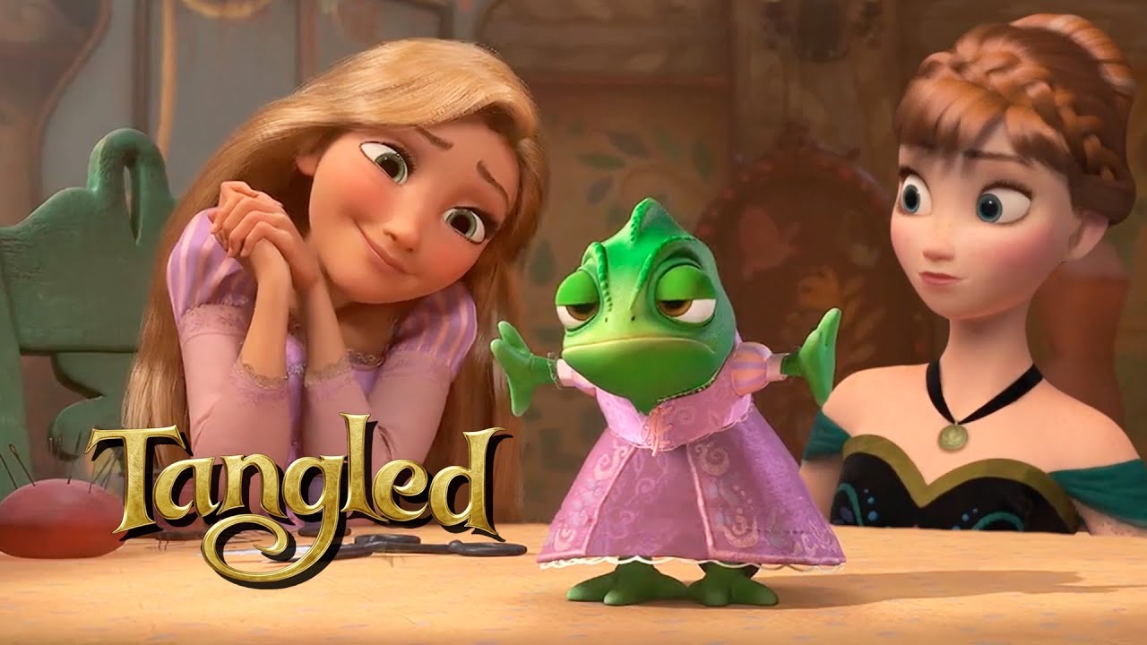 Queen Rapunzel, Anna and Elsa playing in the tower | Frozen 3 [ Tangled ...