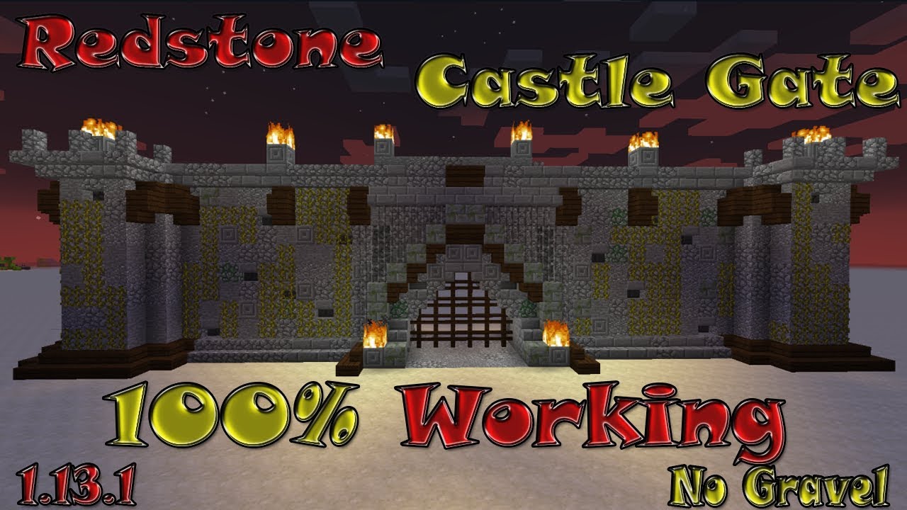 1.13.1 (java edition) 100% Working Super Simple Redstone Castle Gate ...