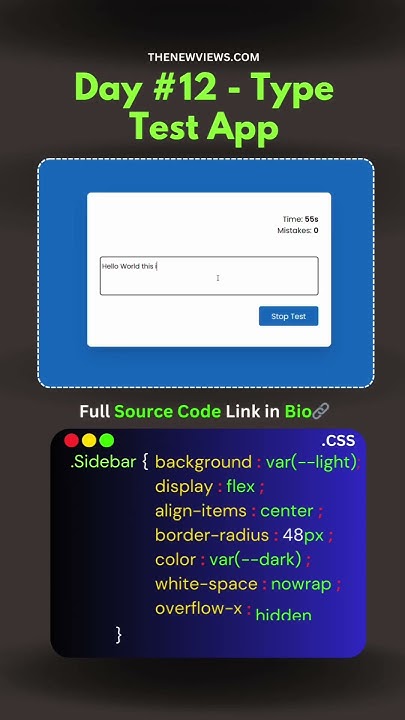 Day 12 Type Test App Csstricks Coding Coderscamp Javascript Python Learnwebdev Code 