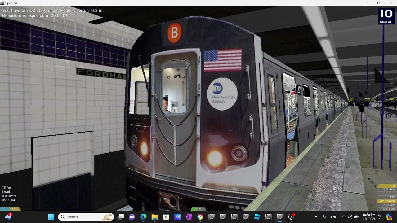 Openbve V8 R179 B Train Arriving & Departing at Fordham Road - YouTube