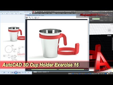 AutoCAD 3D Modelleme Bardaklık Tutucu Öğretici Egzersiz 16