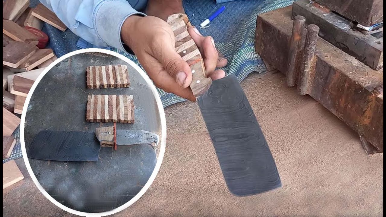 How to make kitchen Knife Handle with wood | Chef Knife Handle Makeover ...