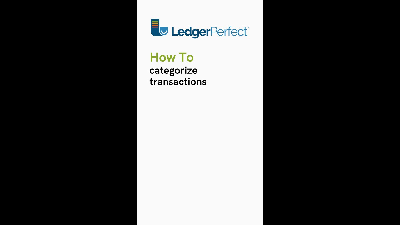 How to Categorize Transactions - Ledger Perfect - YouTube