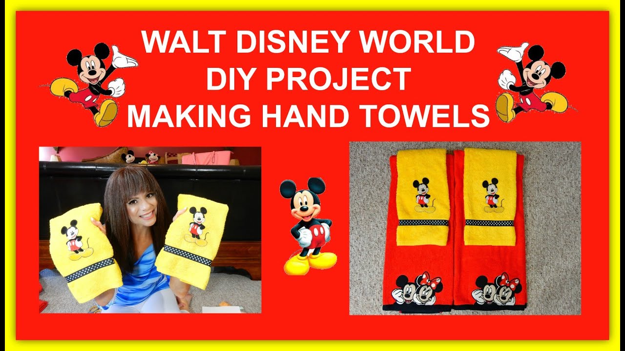 DISNEY THEME BATHROOM MAKING HAND TOWELS - YouTube