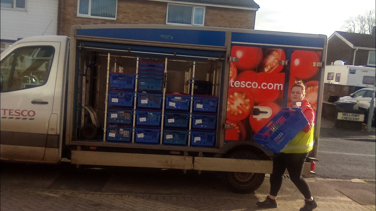 Tesco delivery service van at 9:400am 69. NYV - YouTube