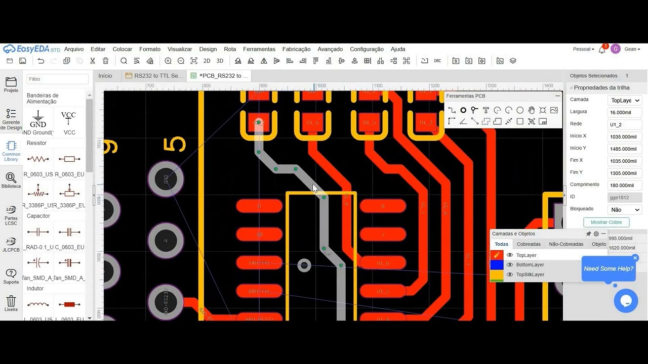 RS232 to TTL Serial Port Converter Module (Layout) - YouTube