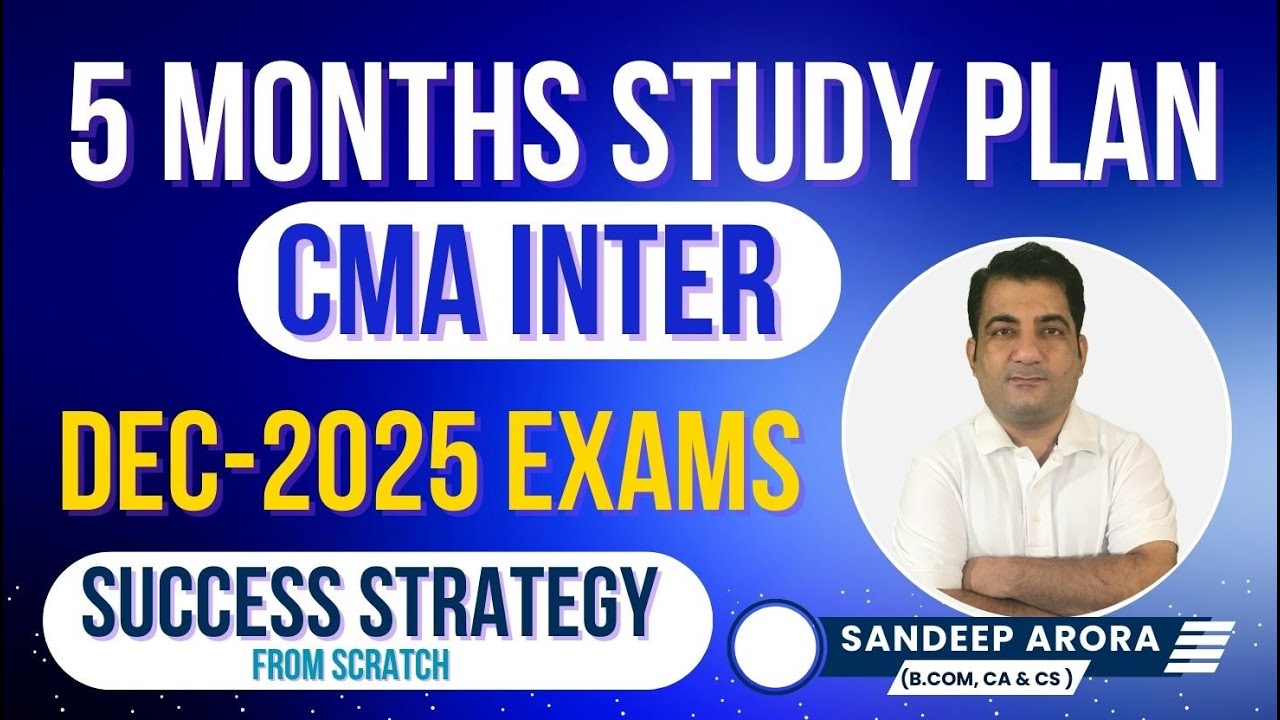 CMA Inter Dec 2025 ~ 5 Months Study Plan of CMA Inter #cmainter # ...