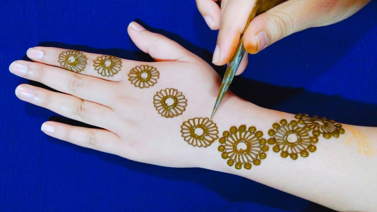 Most Beautiful Easy Mehndi Design | Stylish Flower Bail Mehndi Design ...
