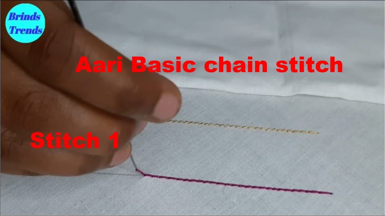 Aari basic chain stitch for beginners| maggam work class|aari ...