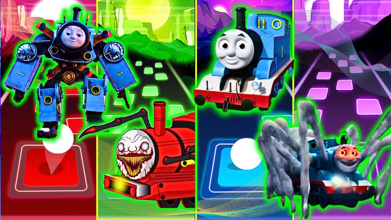 Skibidi Thomas Tank Engine vs Choo Choo Charles vs Thomas The Train vs Thomas Spider Tiles Hop ...