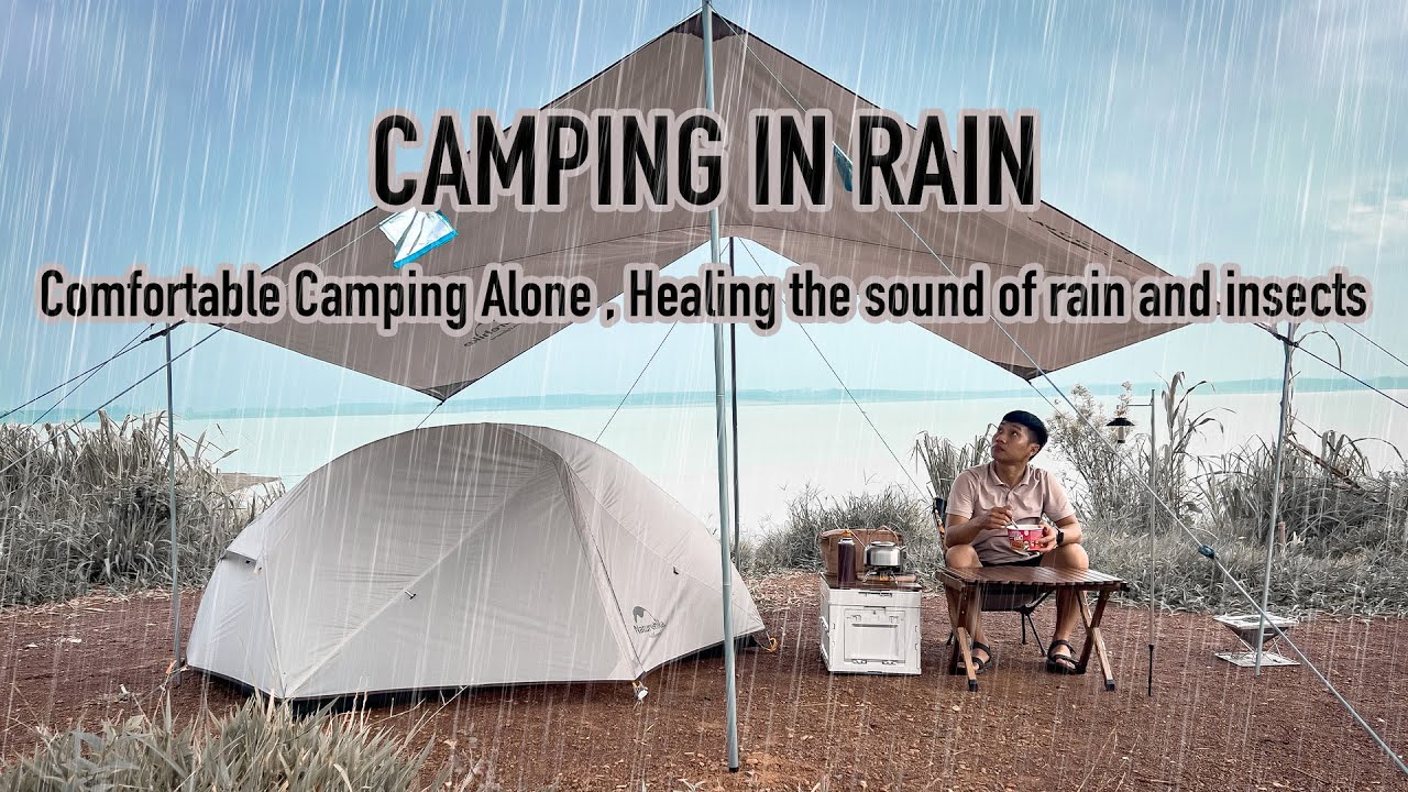 SOLO camping in RAIN : Camping comfortable , Healling The Sound of Rain ...