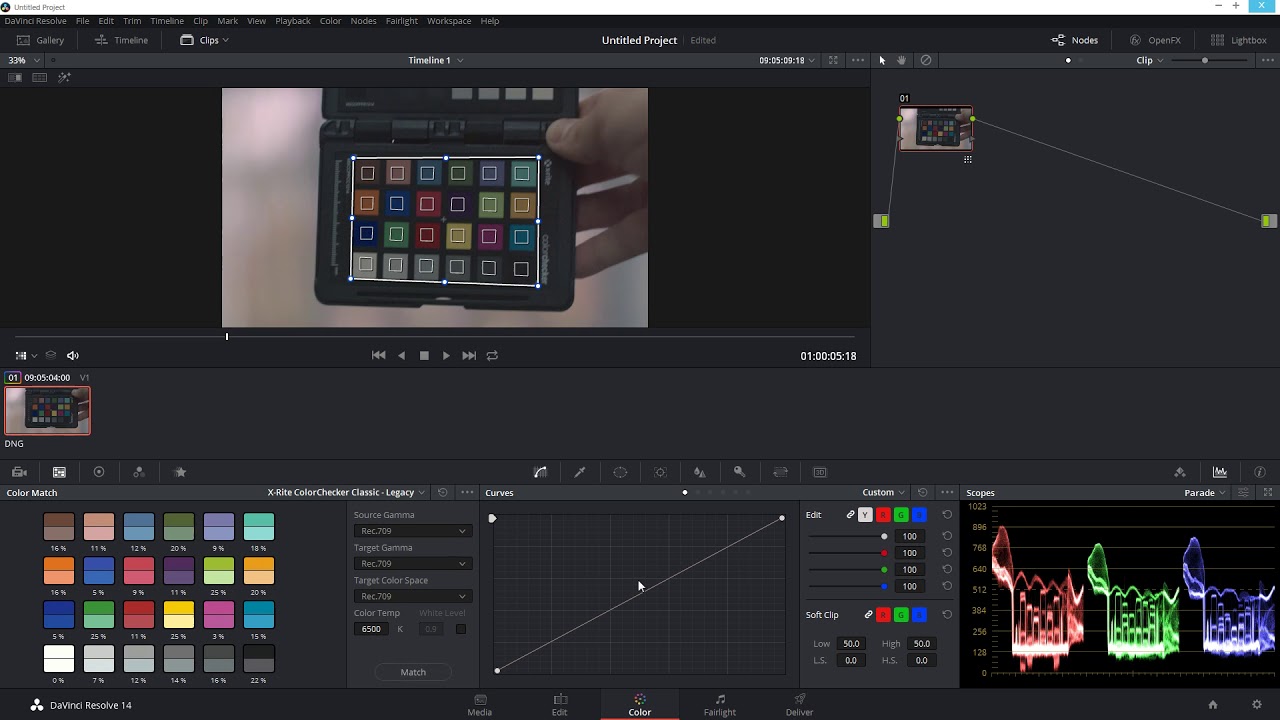Edius Tutorial - Color Chart, X-rite Color Checker - YouTube
