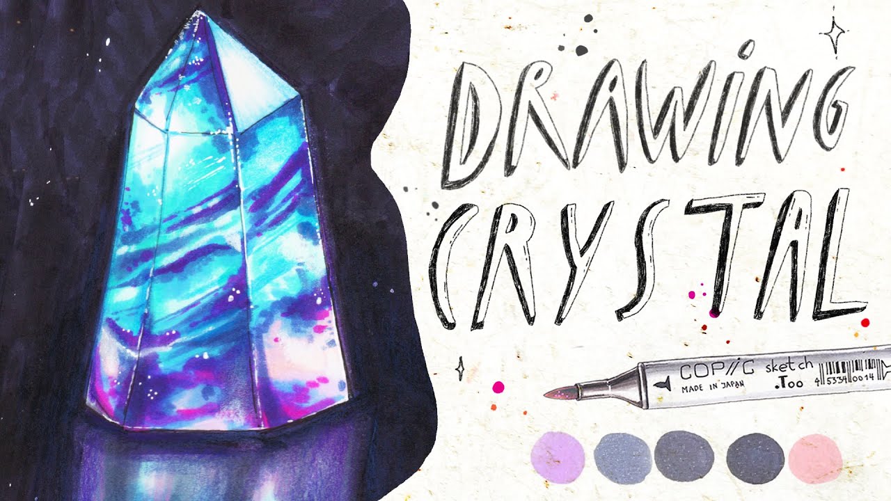 Drawing a Crystal with Alcohol-Based Markers - YouTube